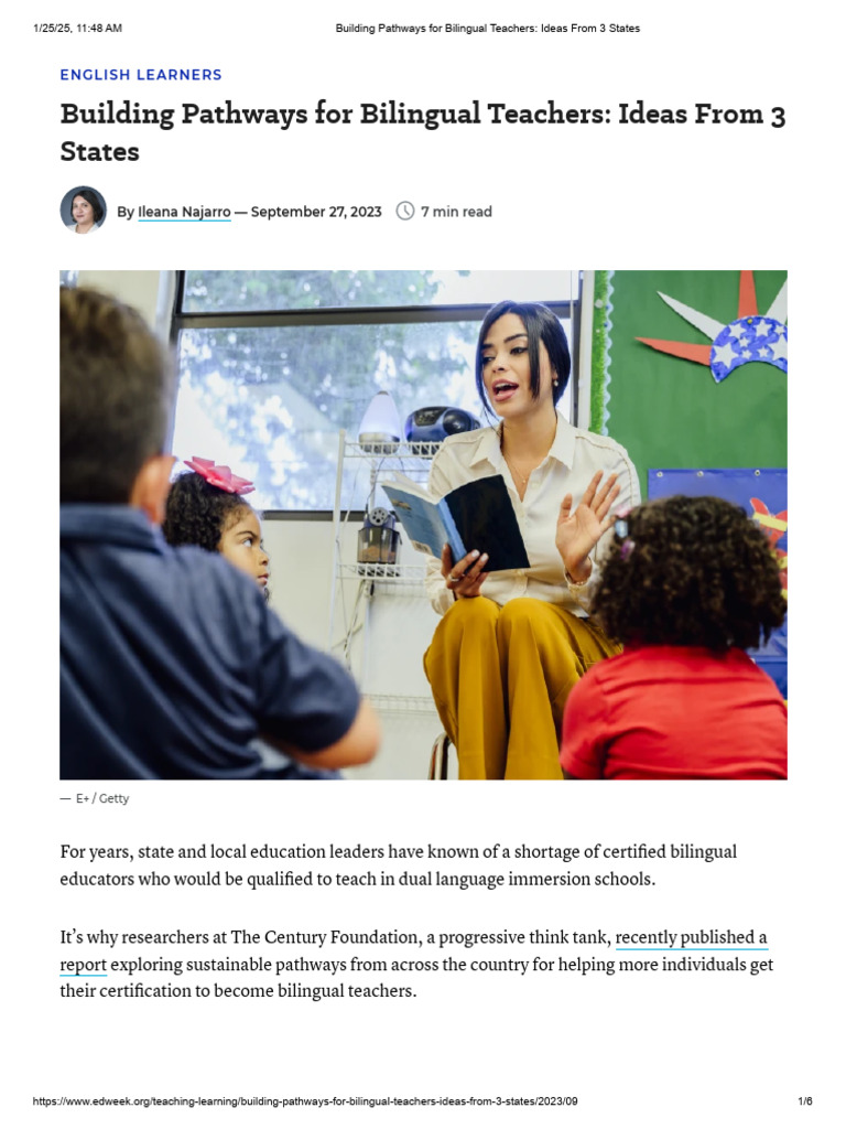 Building Pathways For Bilingual Teachers - Ideas From 3 States | PDF ...