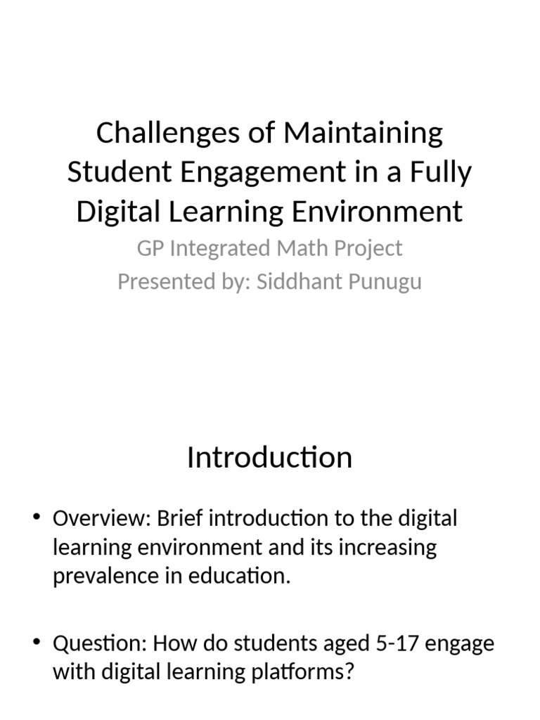 Digital Learning Engagement Presentation | PDF
