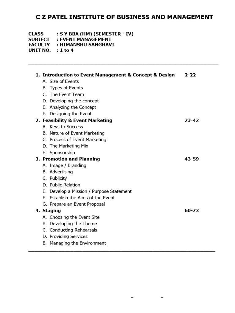 Event Management | PDF | Risk | Marketing