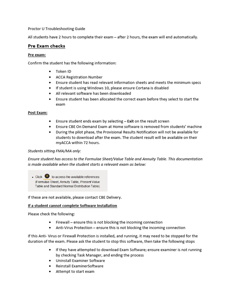 ProctorU Troubleshooting Guide V1.2 | PDF | System Software | Computer ...
