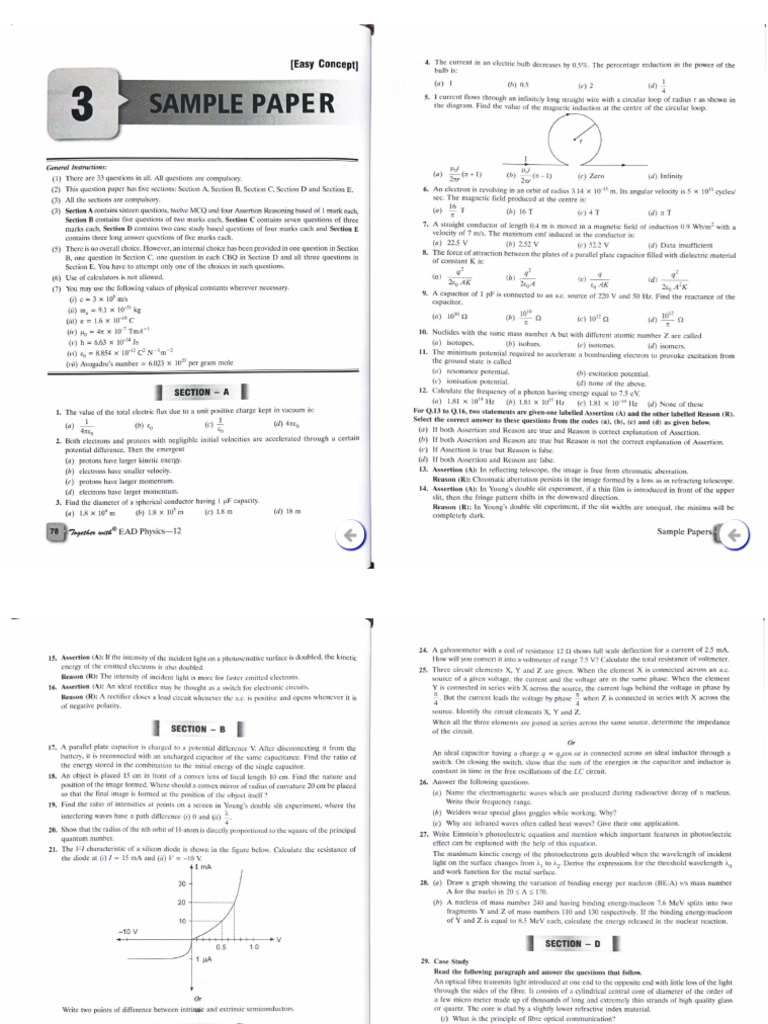 Phy Sample Paper 3 | PDF
