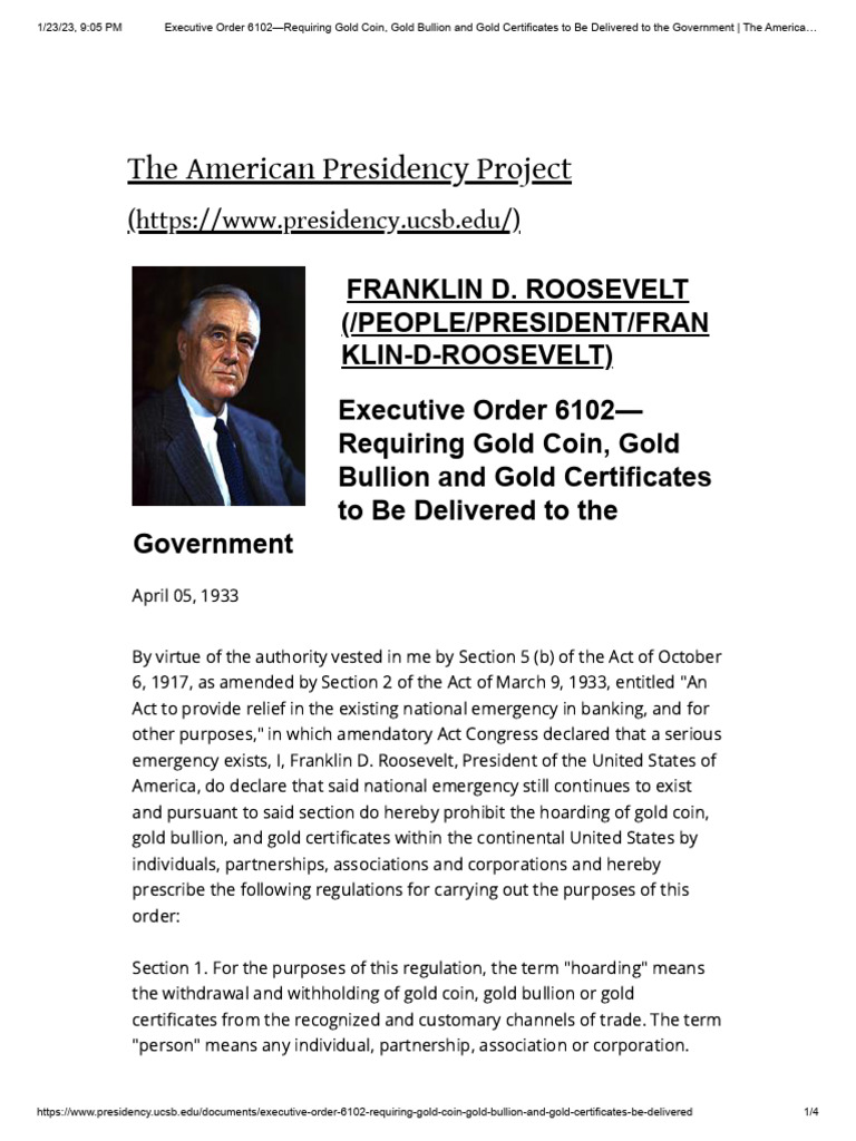 Gold Certificates To Be Delivered To The Government The American | PDF ...