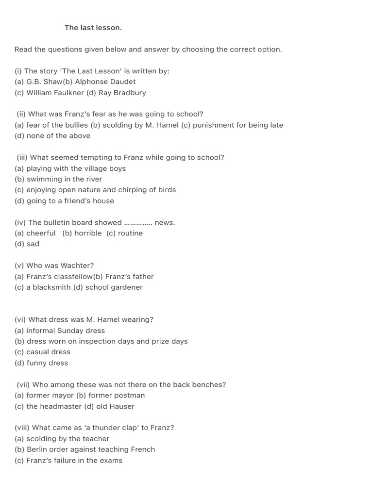 The Last Lesson. | PDF