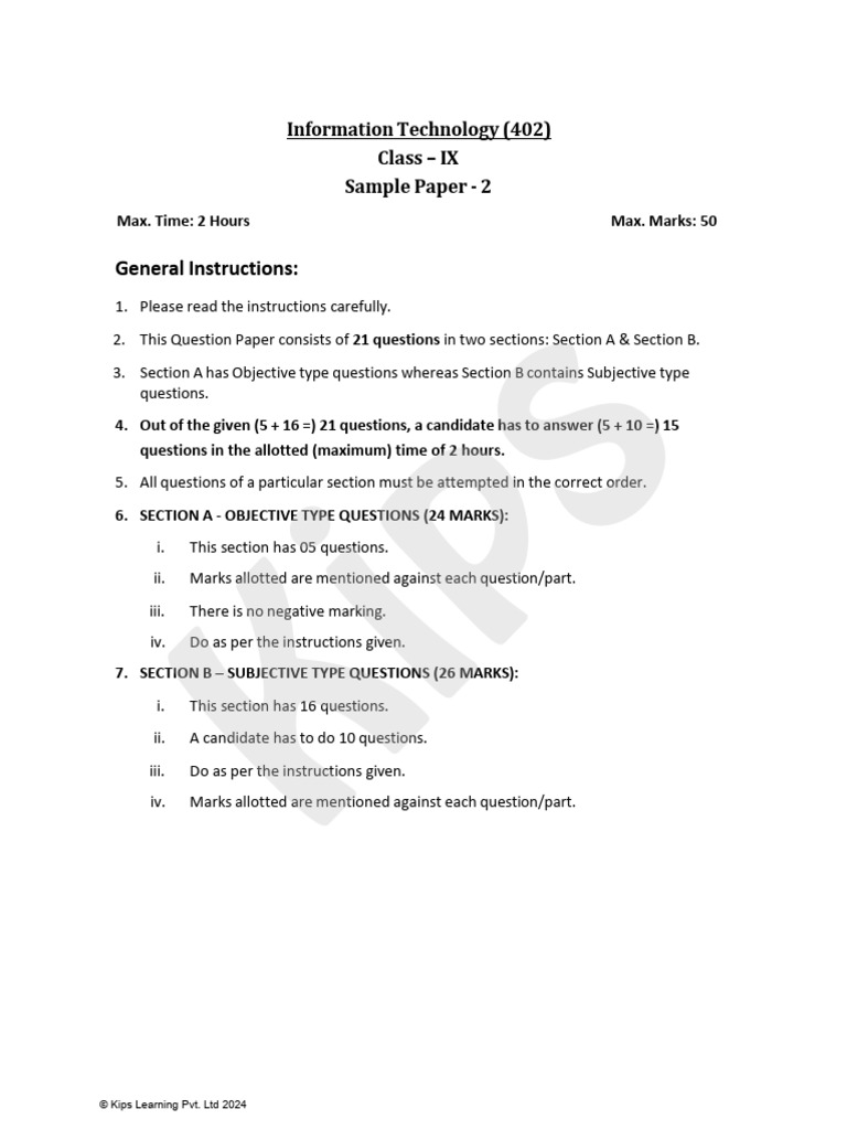 Kips SQP-2 - IX - IT - 4.12.23 | PDF | Spreadsheet | Computing