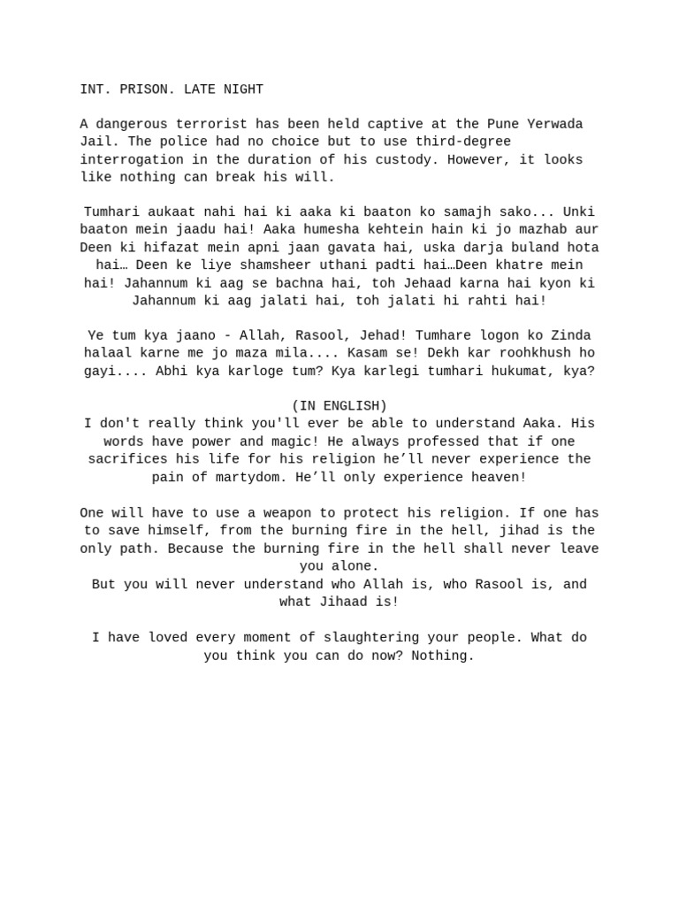 Negative Character Monologue | PDF