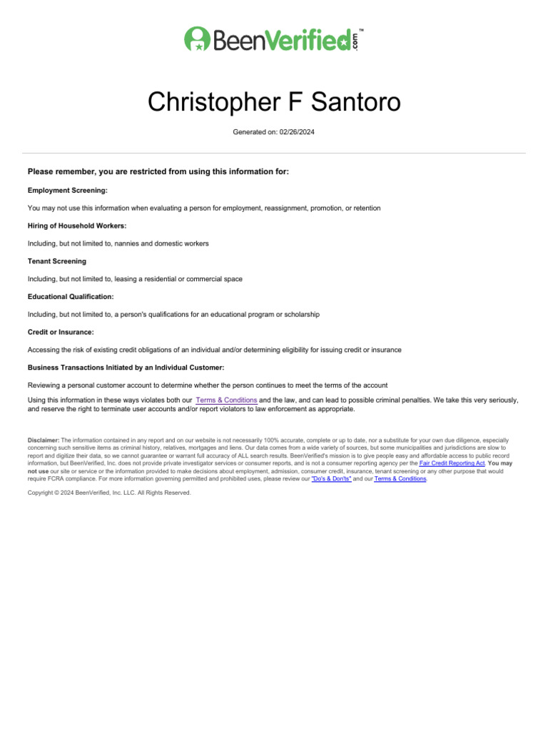 Christopher F Santoro 1709005693786 | PDF | Credit Bureau | Business Law