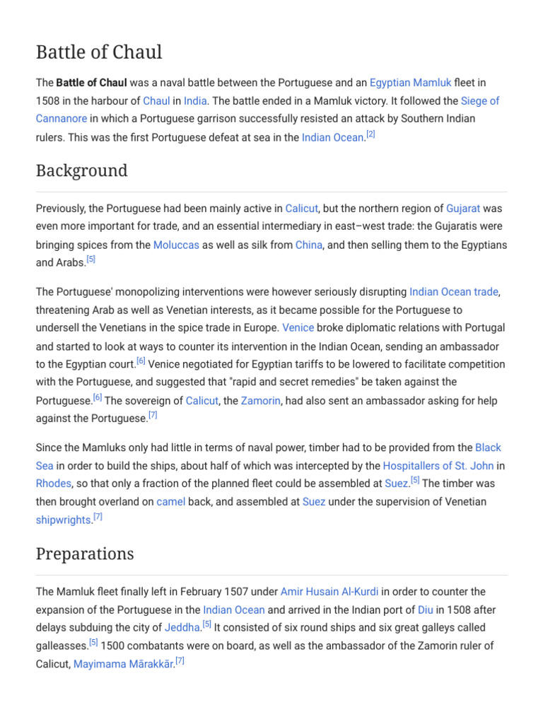 Battle of Chaul - Wikipedia | PDF | Portugal