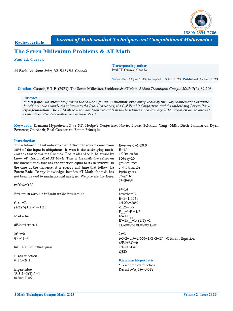 Math Challenges & Solutions | PDF | Mathematical Analysis ...