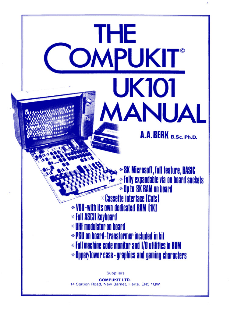 UK101 Manual | PDF