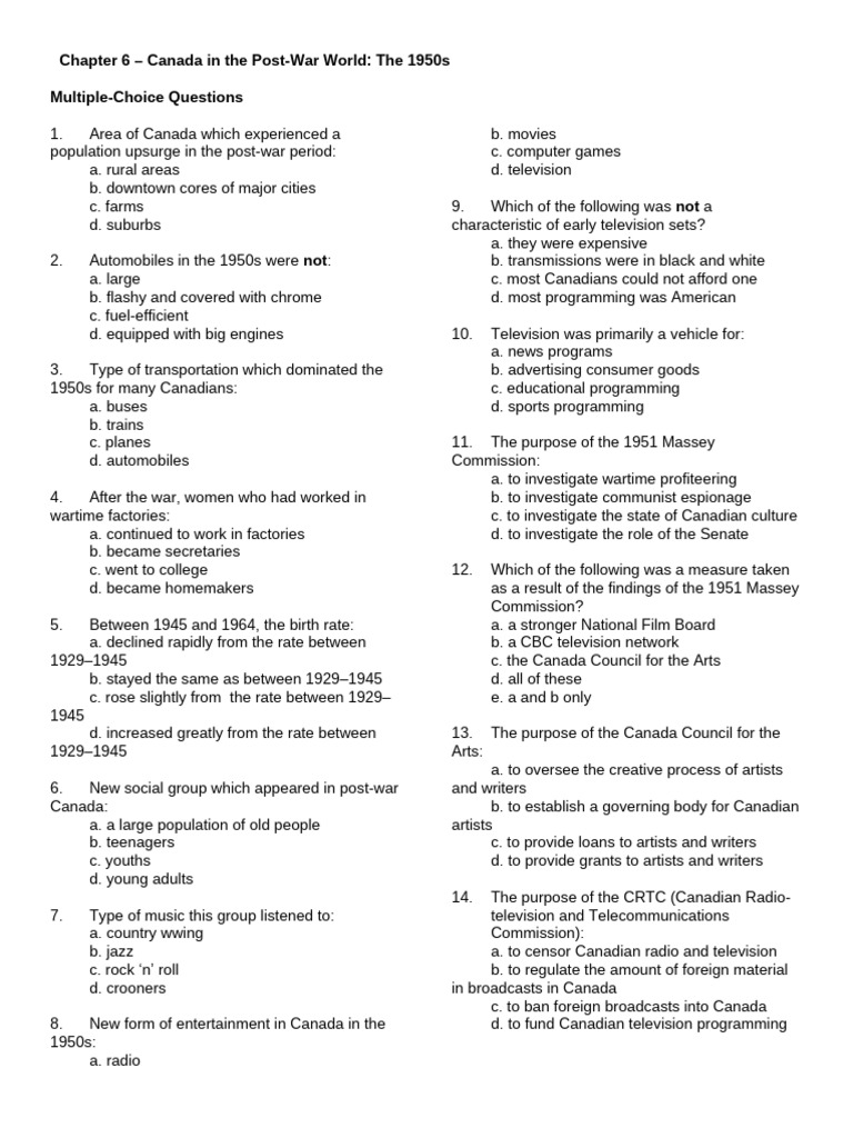Chapter 6 Practice Questions | PDF | Suez Crisis | Intercontinental ...