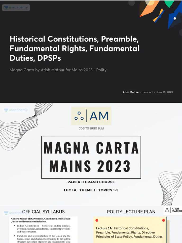 1 Constitutions Preamble Fundamental Rights Fundamental Duties DPSPs | PDF