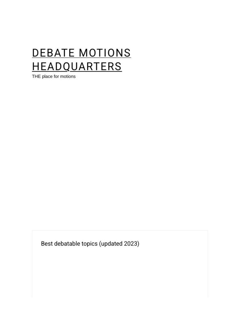 Top 180 Debatable Topics 2023 | PDF | Sustainable Energy | Energy ...