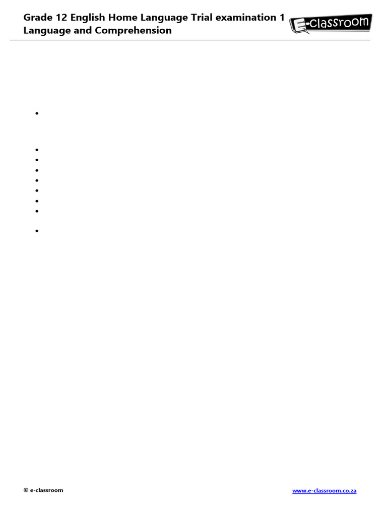 Grade 12 English Comprehension Exam | PDF | Adolescence