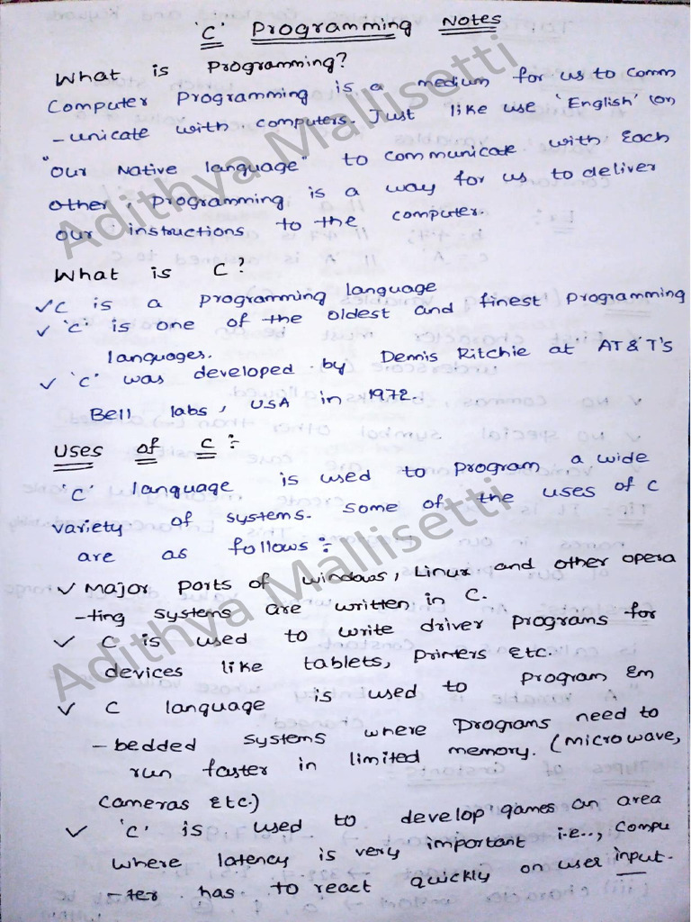 C Programming Notes | PDF C Programming Notes | PDF