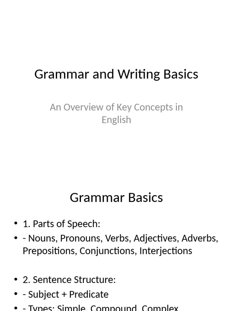 Grammar and Writing Basics | PDF