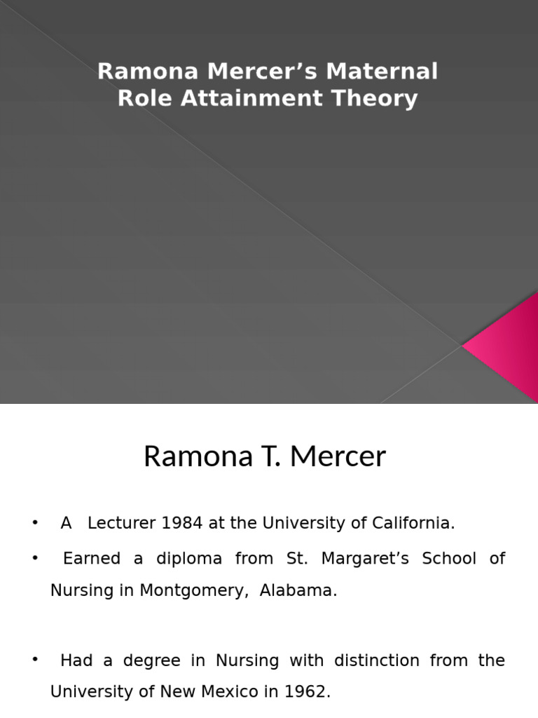 Ramona Mercer's Maternal Role Attainment Theory | PDF | Attachment ...
