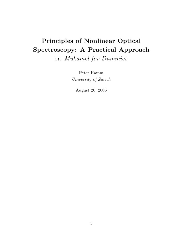 Hamm 2005 Principles of Nonlinear Optical | PDF | Perturbation Theory ...