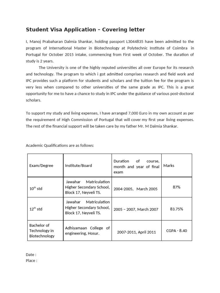 Sample Covering Letter-Portugal | PDF