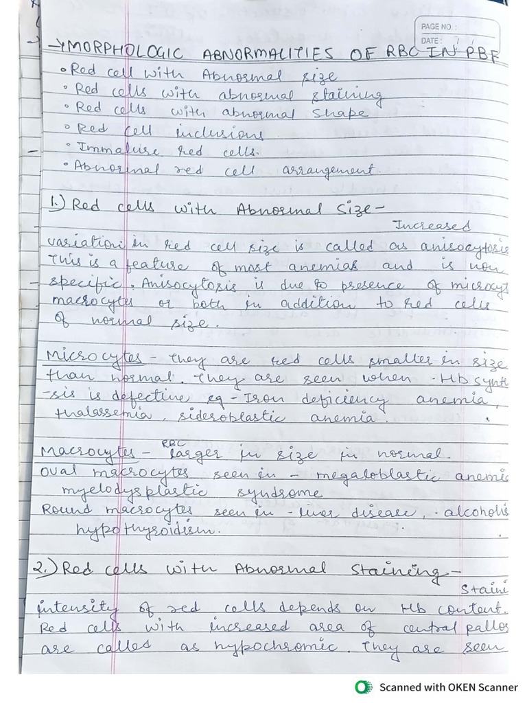 Abnormal RBC | PDF