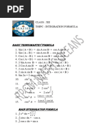 Integration Formula Sheet Class12 Teachoo | PDF | Mathematics | Mathematical Analysis
