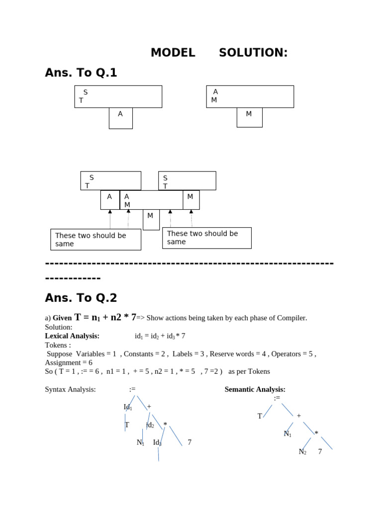 Model Solution Quiz 1. | PDF