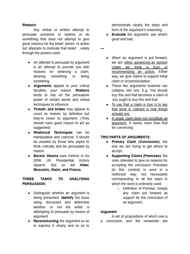 Rhetoric | Oral Communication | PDF | Argument | Reason