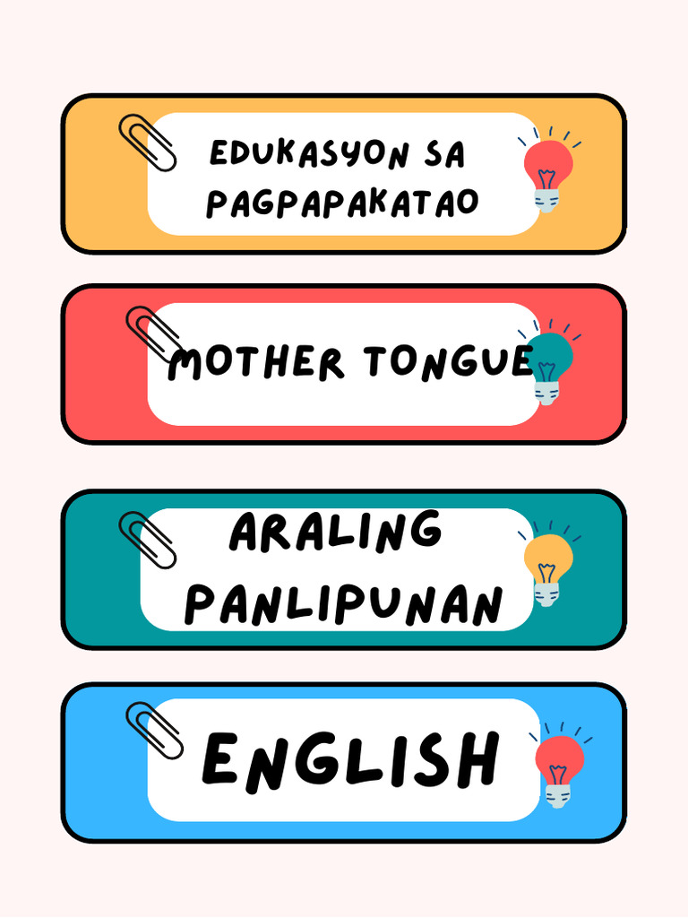 Colorful Modern School Subject Folder Label | PDF