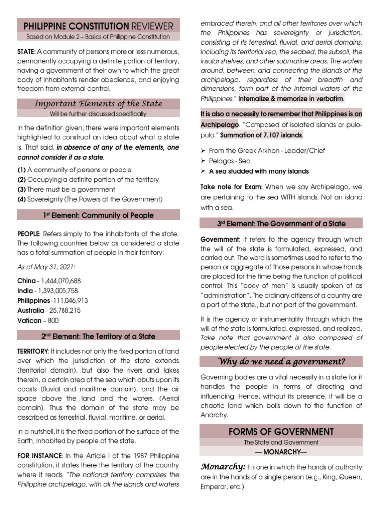 Philippine Constitution Reviewer Module 2 | PDF