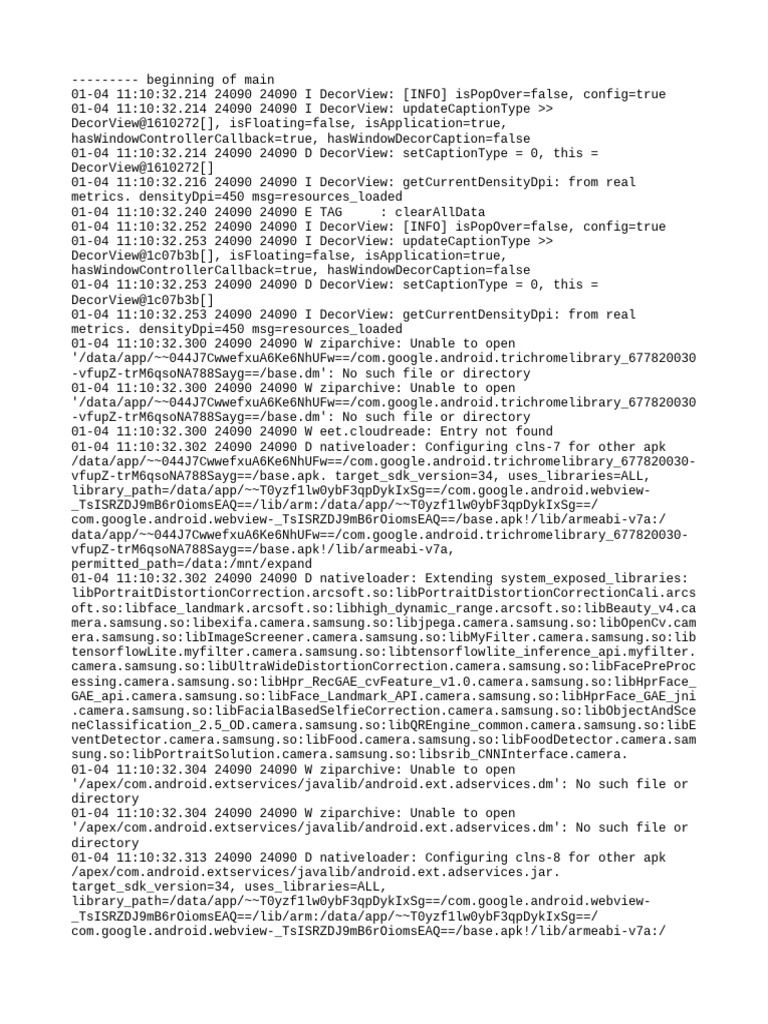 logcat_1735969232144 | PDF | Software | Computing