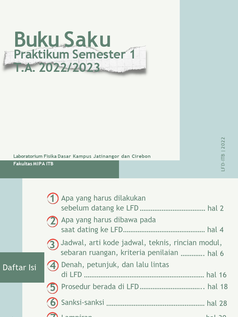 Buku Saku LFD Jatinangor Dan Cirebon Semester 1 TA 2022-2023 - 30 Agustus 2022 | PDF