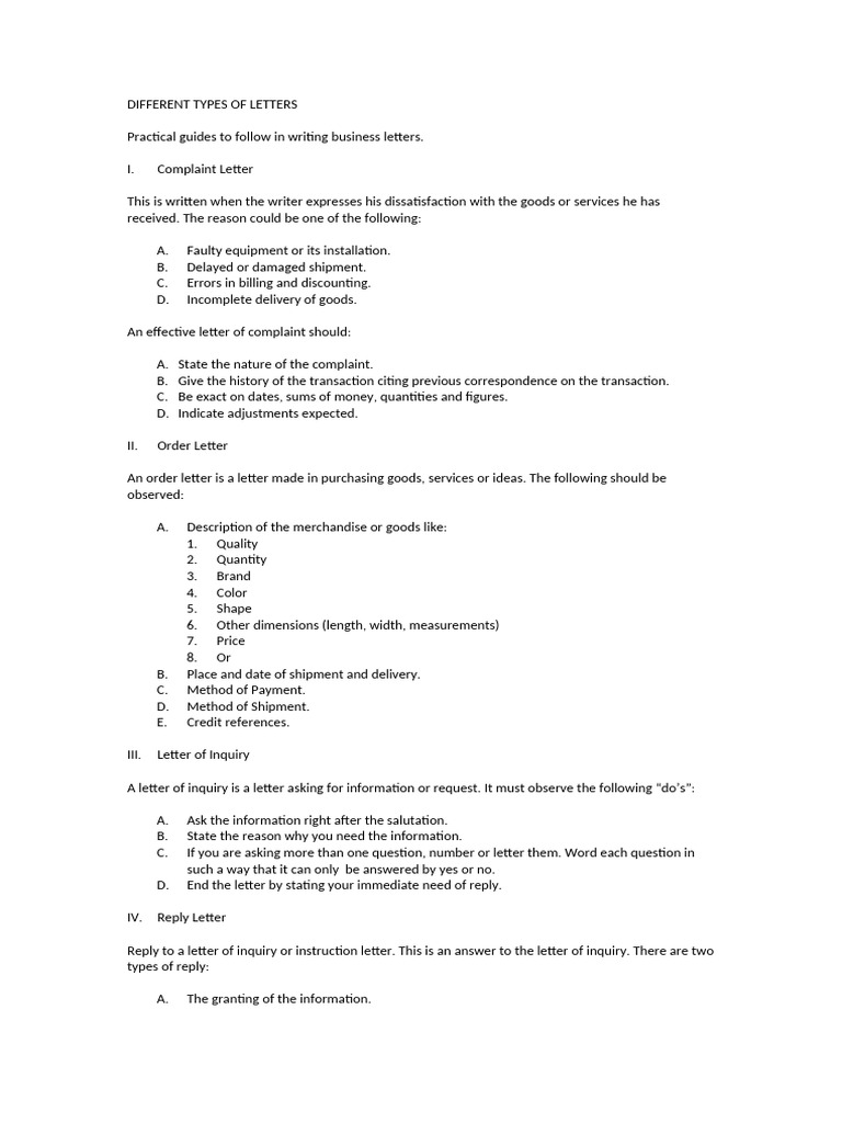 DIFFERENT TYPES OF LETTERS | PDF | Affidavit