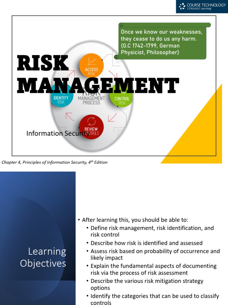 Lecture 08 Chapter 4 Risk Assessment | PDF | Risk | Risk Management