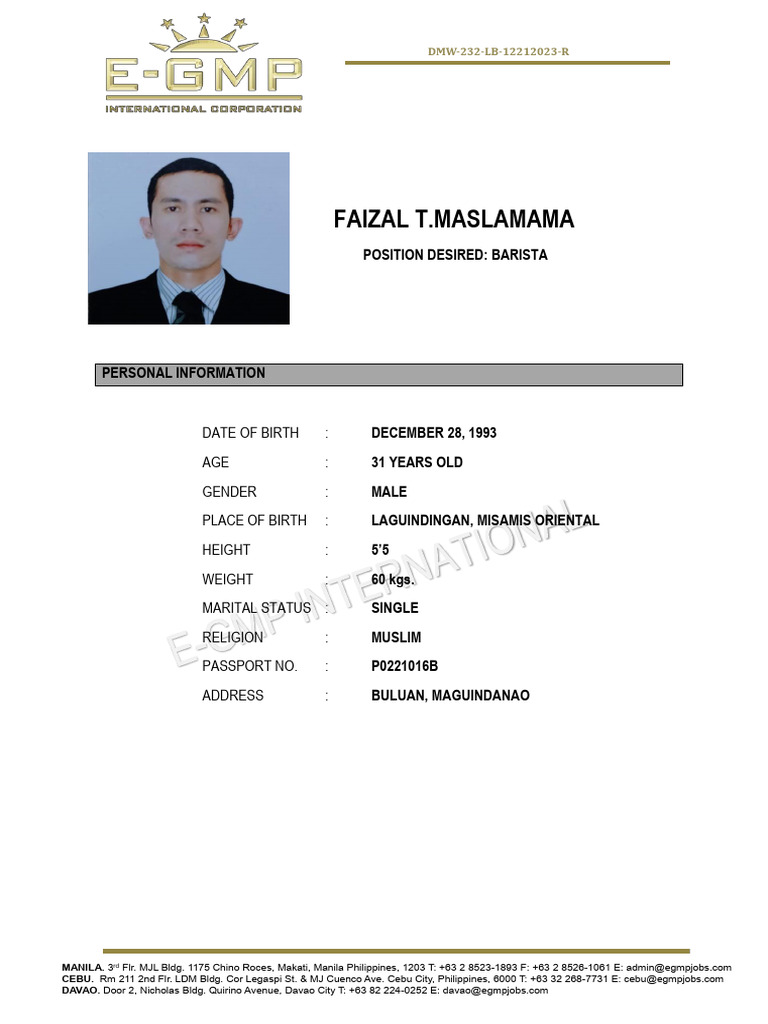 Faizal, Maslamama Barista | PDF | Drink