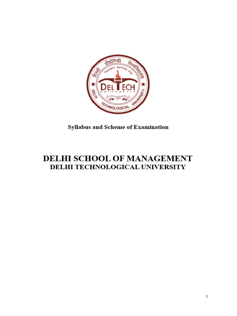 DTU DSM Syllabus | PDF | Marketing | Statistics