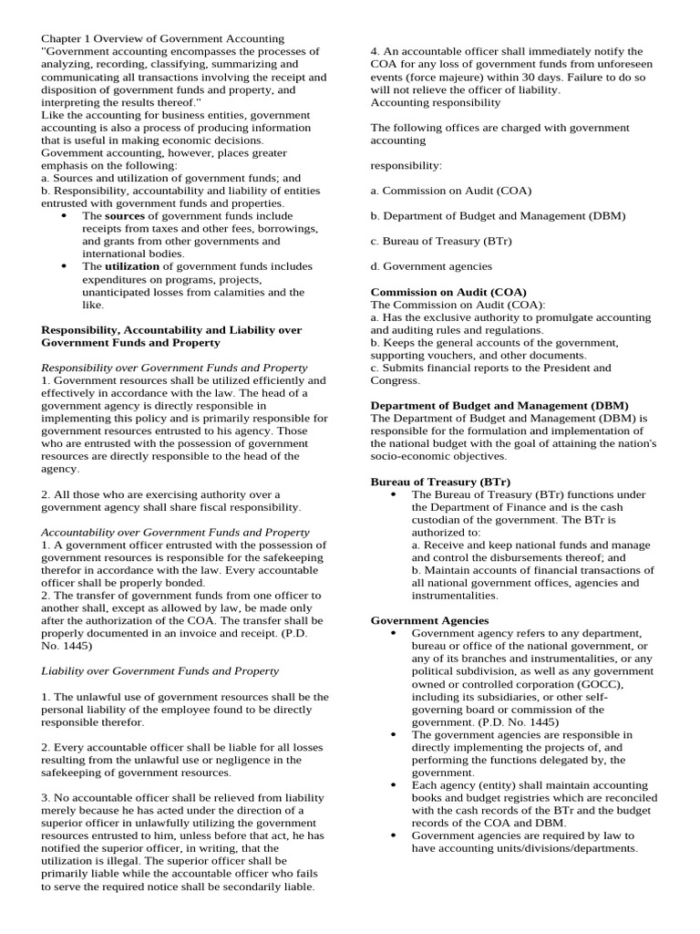 Chapter 1 Government Accounting | PDF | Budget | Government Budget