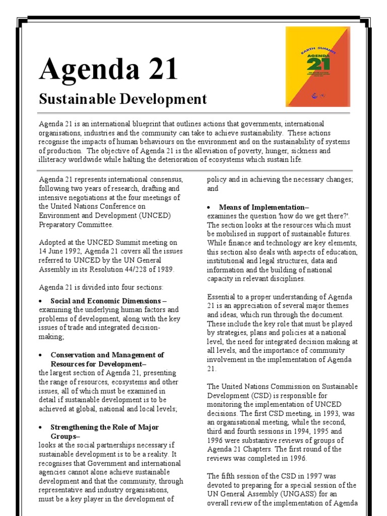 Agenda 21 | PDF | Sustainability | United Nations General Assembly