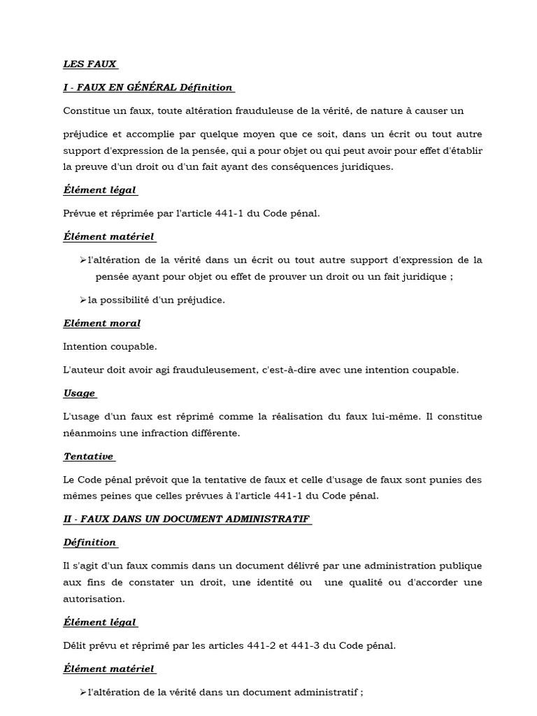 Comprendre les infractions de faux | PDF | Effet de commerce