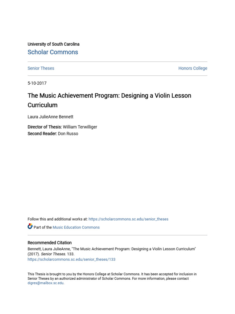 The Music Achievement Program (MAP) Designing a Violin Lesson Curricul | PDF | Scale (Music ...