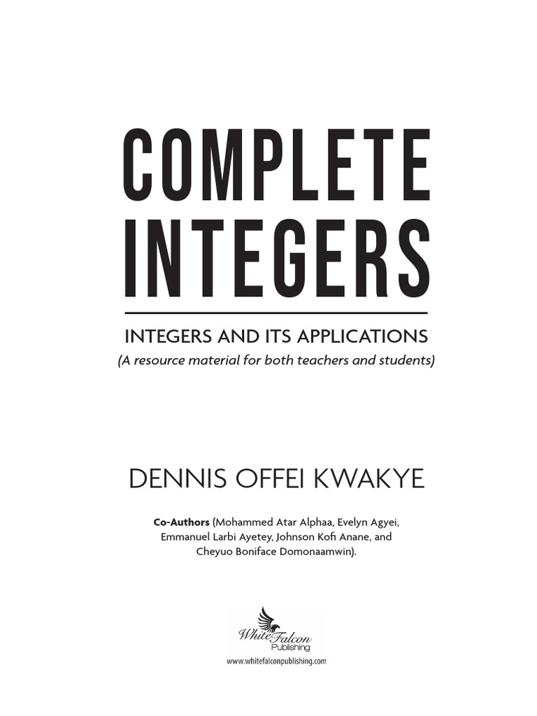 Complete Integers Integers and - Its - Applications | PDF | Numbers ...