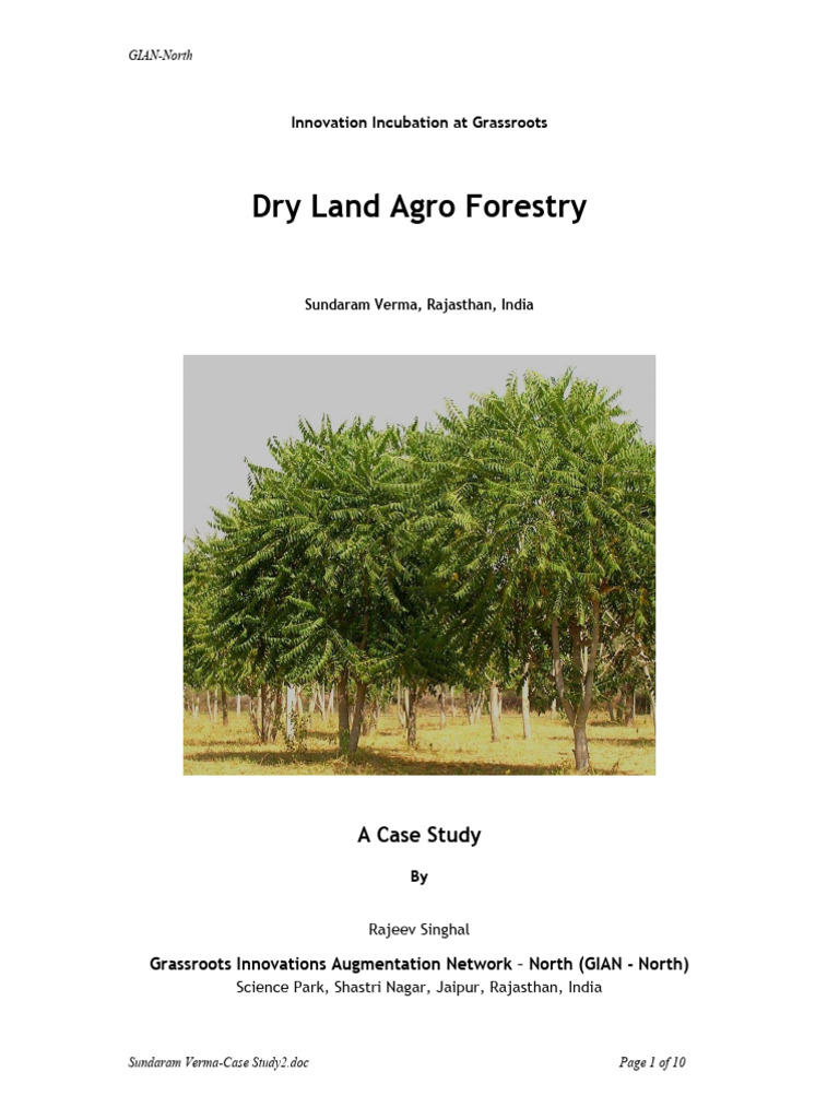 Dry Land Agro Forestry-Case Study | PDF | Soil | Plough