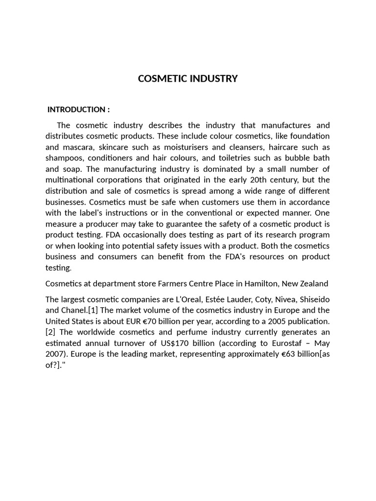 COSMETIC INDUSTRY | PDF | Tablet (Pharmacy) | Audit