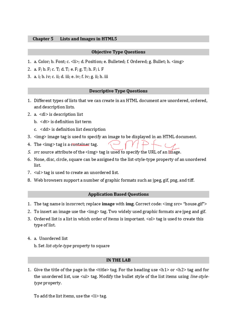 GIDB7800958-Class 8 Chapter 5 | PDF | Html Element | Tag (Metadata)