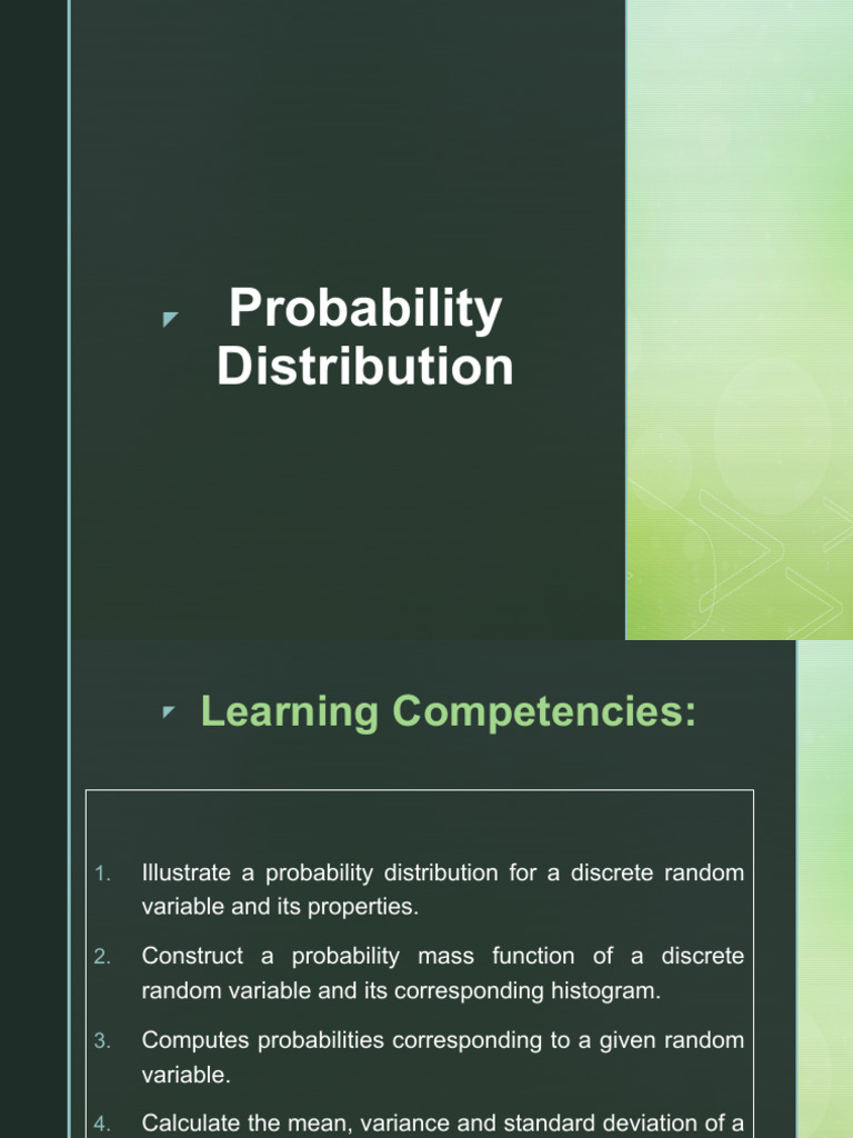 2 Probability Distribution Mean Var SD | PDF | Probability Distribution | Standard Deviation