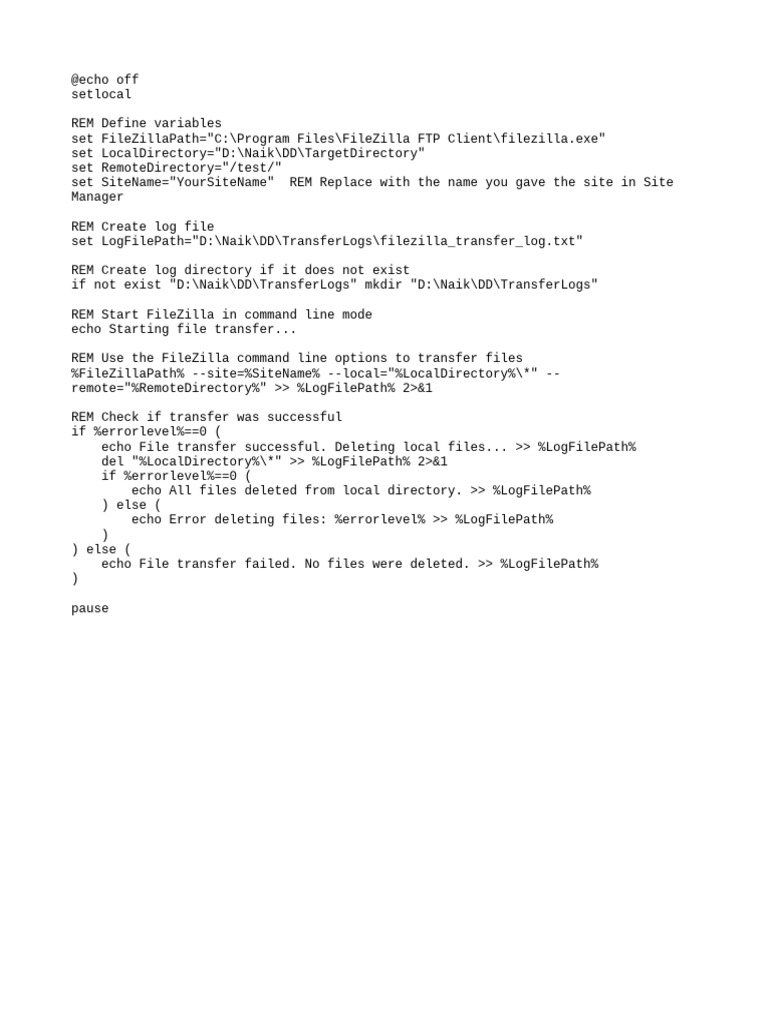File Zilla Script | PDF