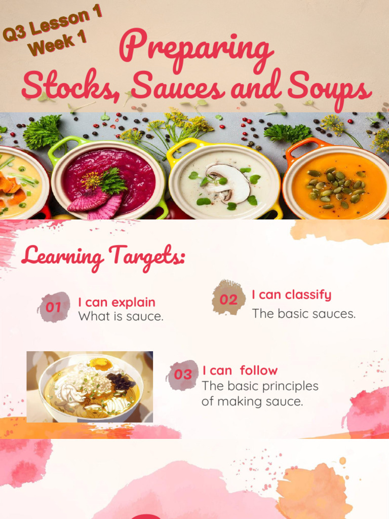 Q3 Lesson 1 - Preparing Sauce | PDF