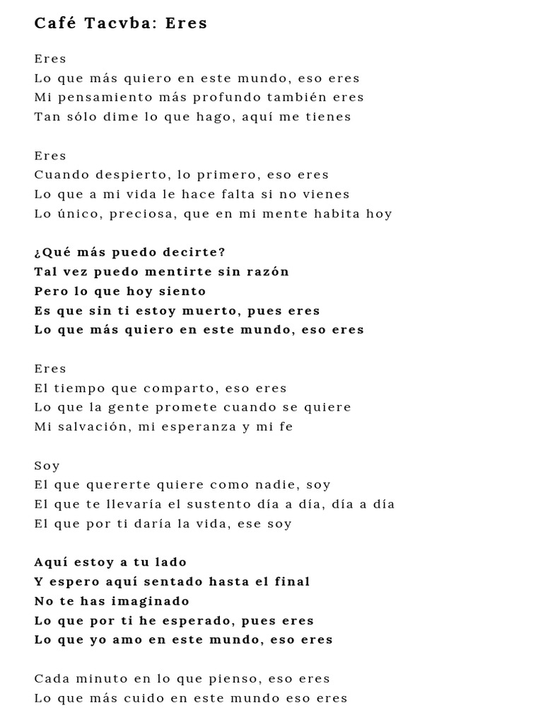 2 - Cafe Tacuba - Eres | PDF