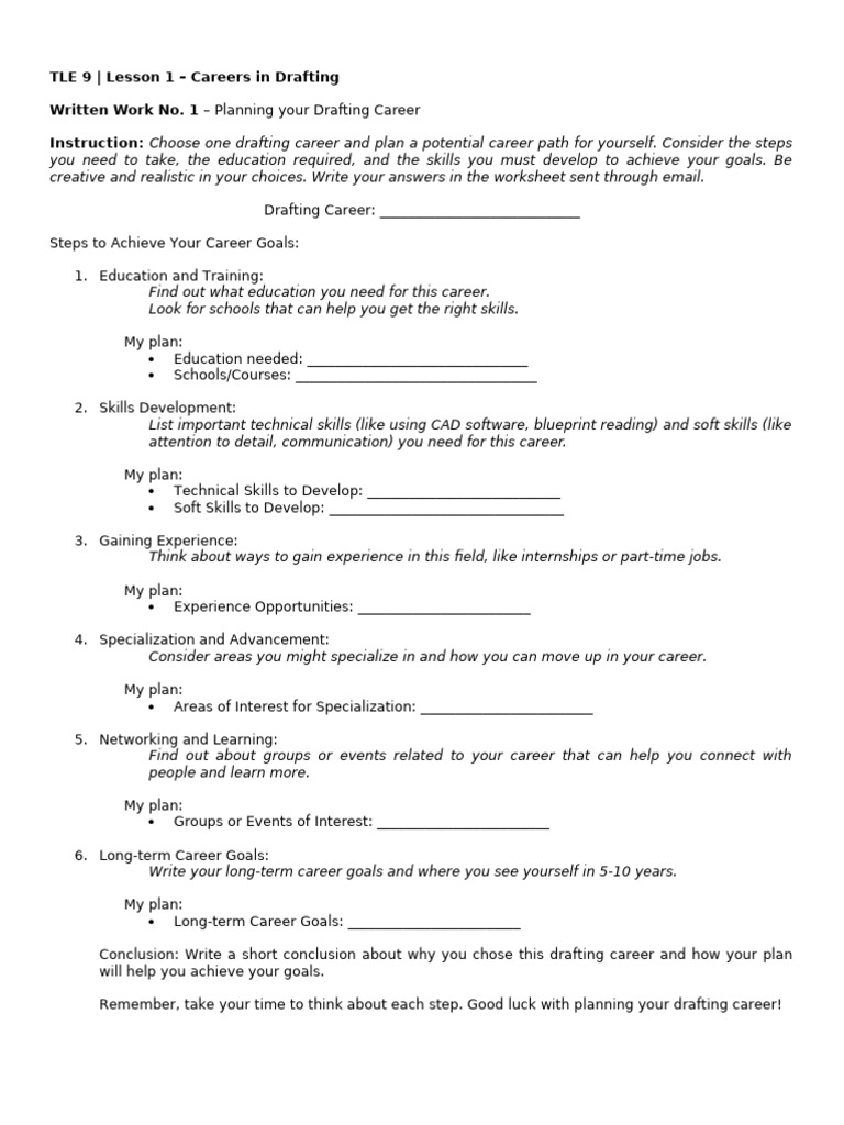 Drafting Career Path Planning | PDF