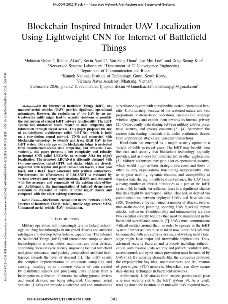 Blockchain Inspired Intruder UAV Localization Using Lightweight CNN For ...