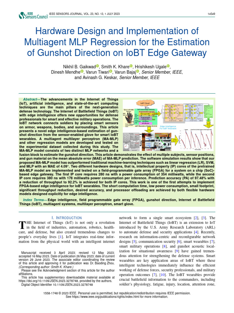 Hardware Design and Implementation of Multiagent MLP Regression For The ...