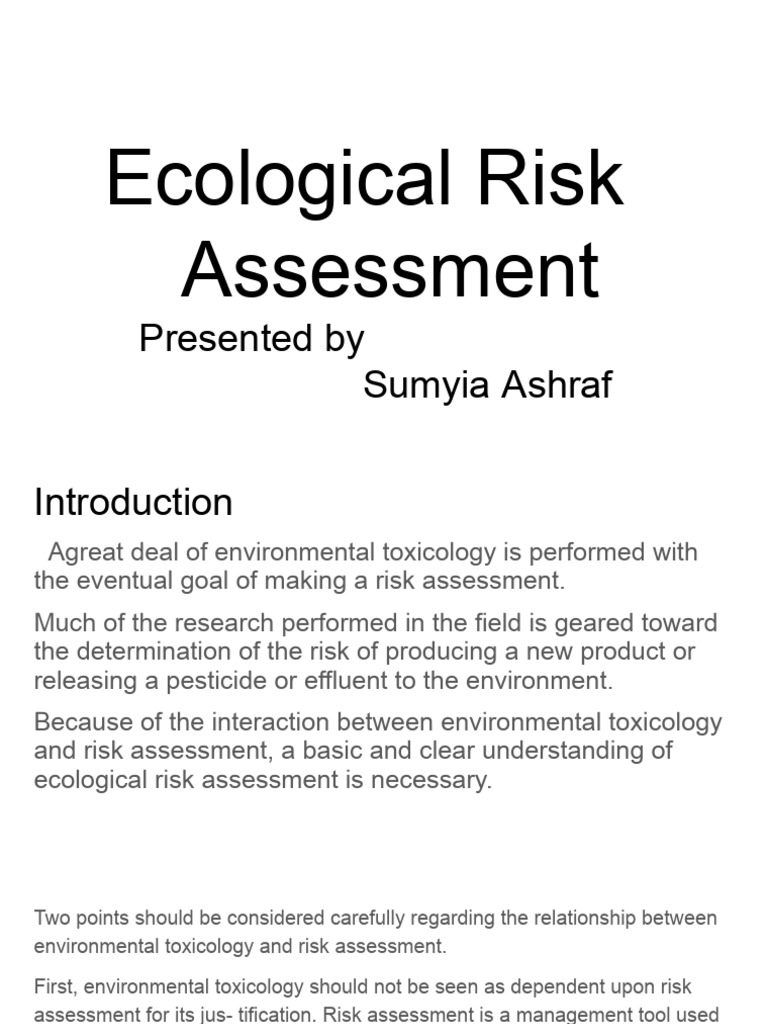 Ecological Risk Assessment Guide | PDF | Risk Assessment | Risk